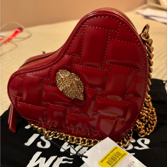 Kurt Geiger | Bags | Kurt Geiger Red Quilted Pattern Leather Heart With ...
